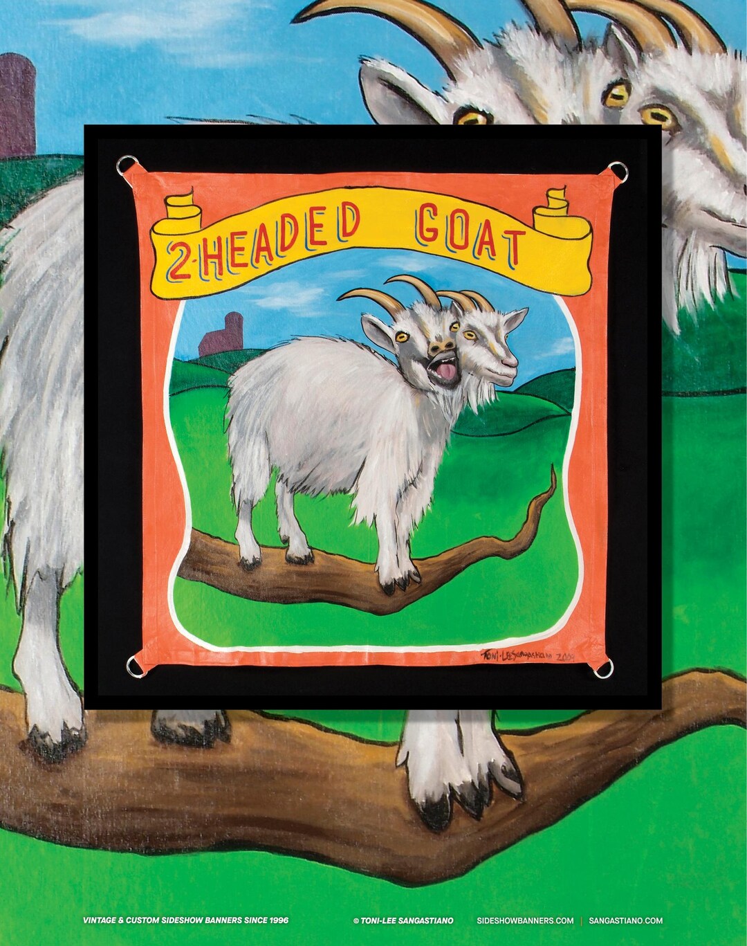 2-headed Goat Sideshow Banner Print 11 X 14 - Etsy