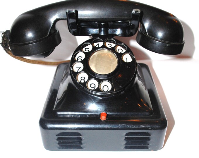 Old Phone Bakelite Black 1957 - Etsy