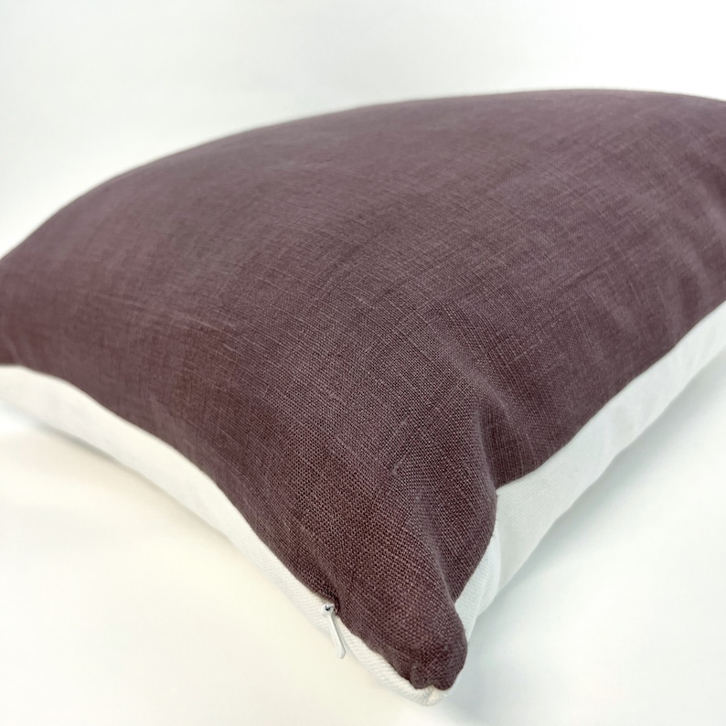 Dusty Plum Purple Linen Pillow Cover, Dark Purple Pillow, Solid Purple ...