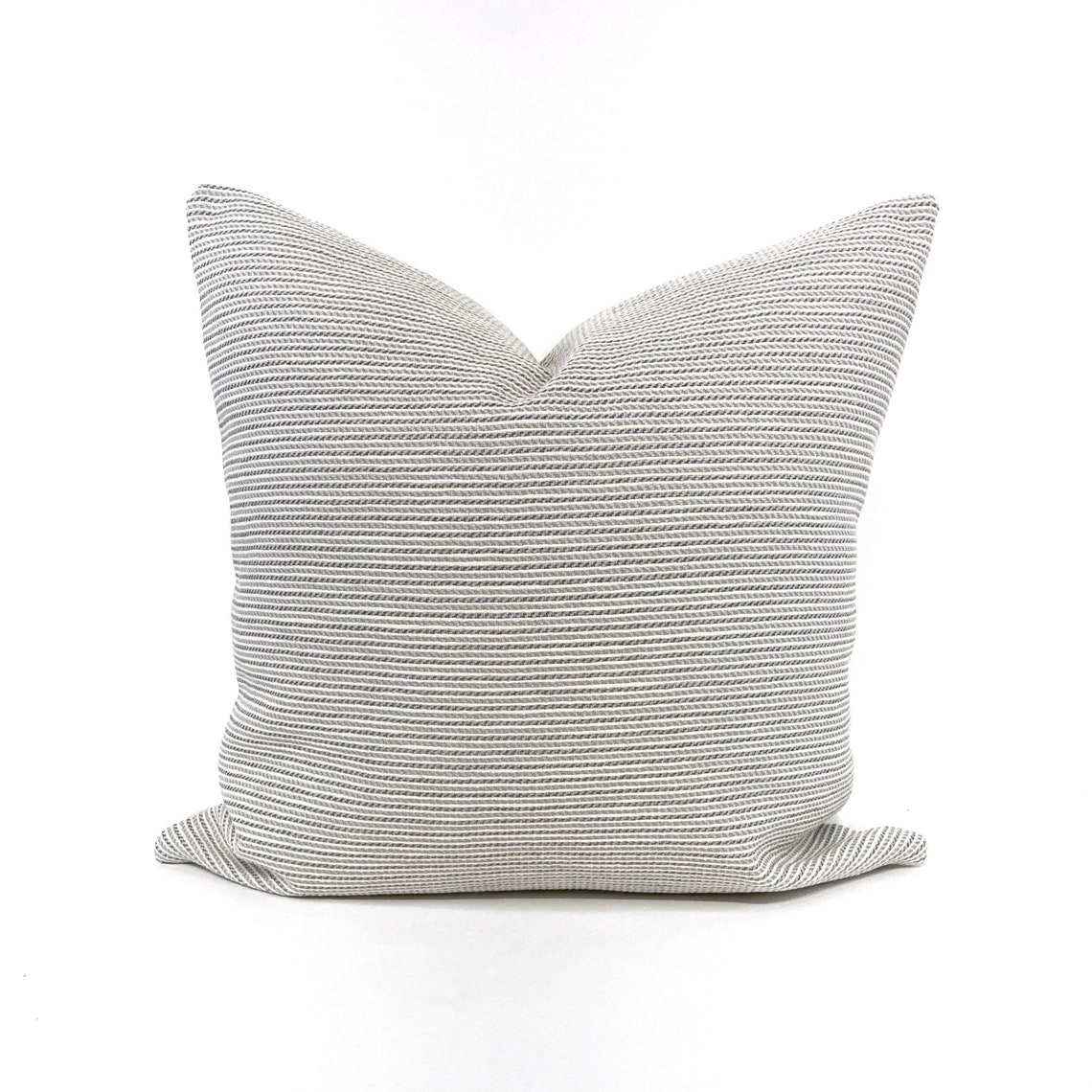 Two-toned Woven Gray Stripe Pillow Cover - Etsy