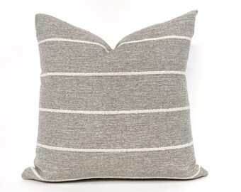 Gray Stripe Pillow | Etsy