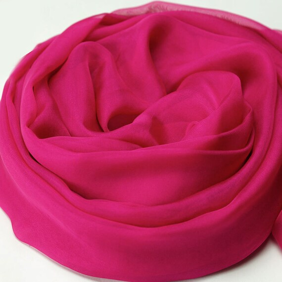 Medium Violet Red Silk Scarf Crimson Silk Chiffon Scarf | Etsy