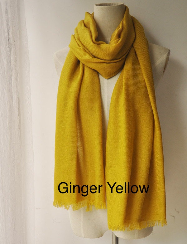Large Yellow Wool Blend Scarf Yellow Premium Wool Scarf Yellow Wool ...