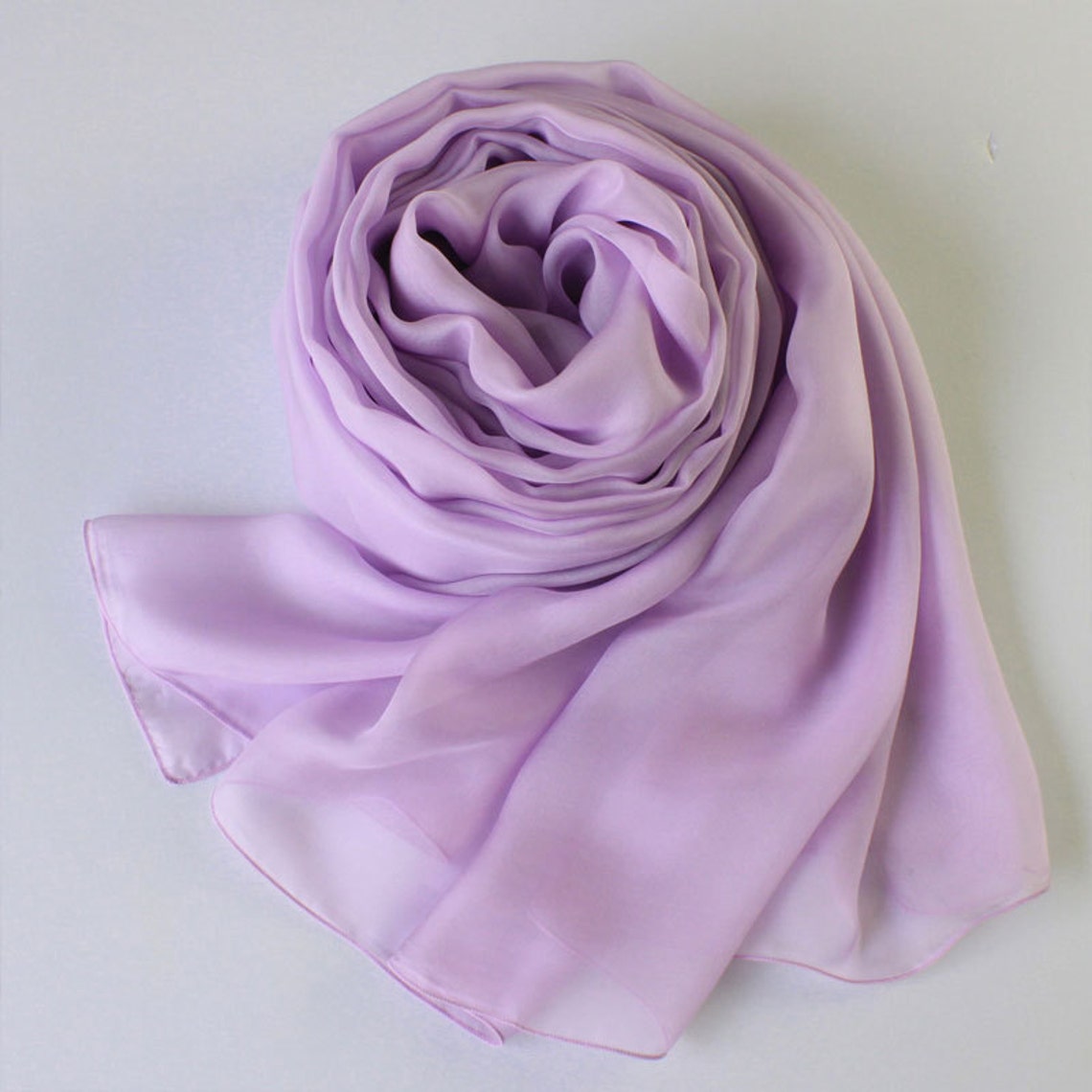 Violet Silk Scarf - Light Purple Silk Chiffon Scarf - AS10 - Etsy