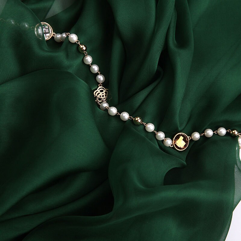 Dark Green Silk Chiffon Scarf - Green Silk Chiffon Scarf - 2014-8 - Etsy