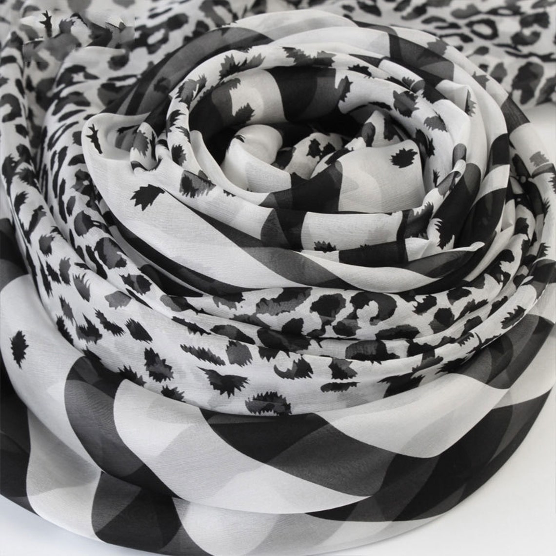 Animal Print Silk Scarf Leopard and Zebra Printed Silk Scarf - Etsy