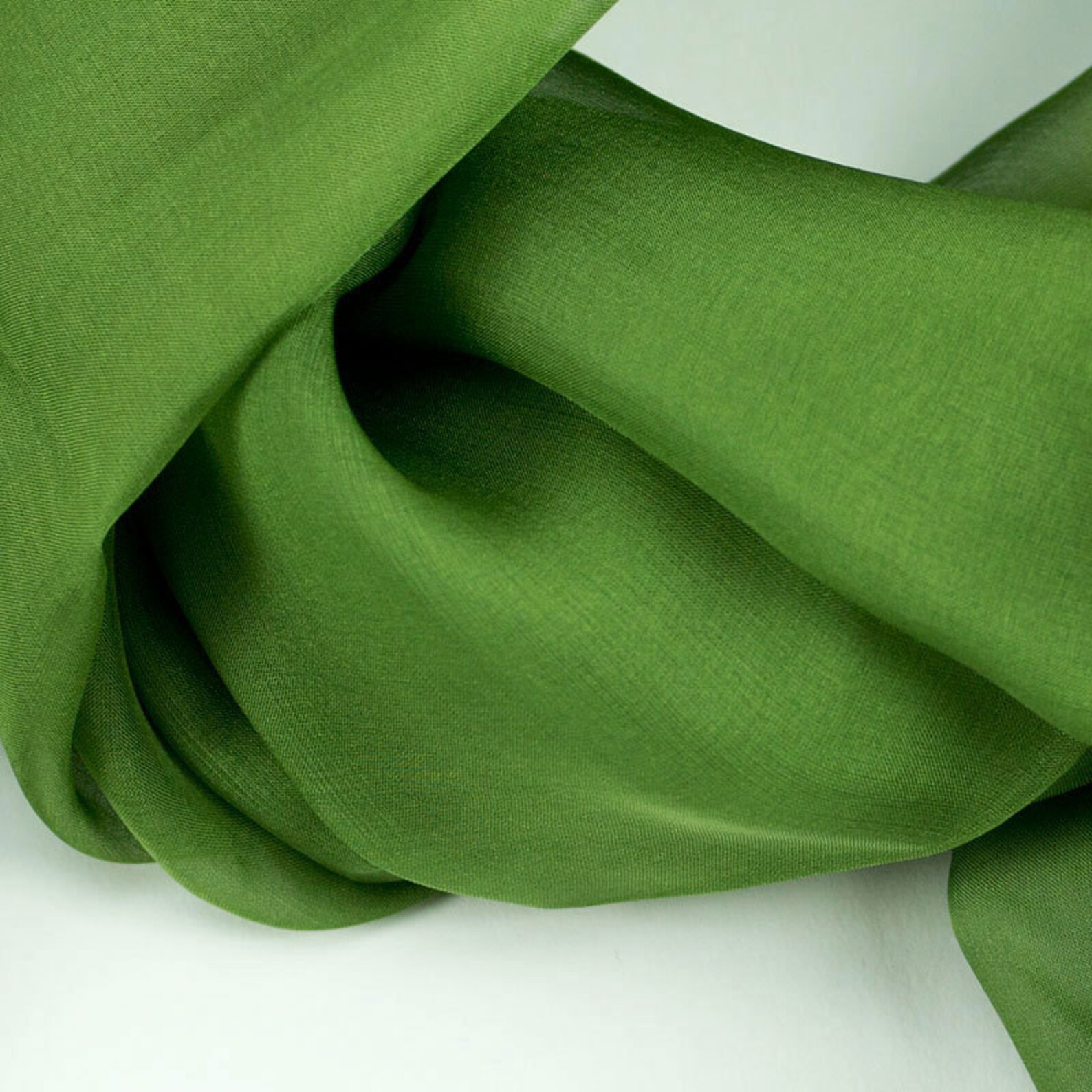 Forest Green Silk Scarf Green Silk Chiffon Scarf AS236 | Etsy