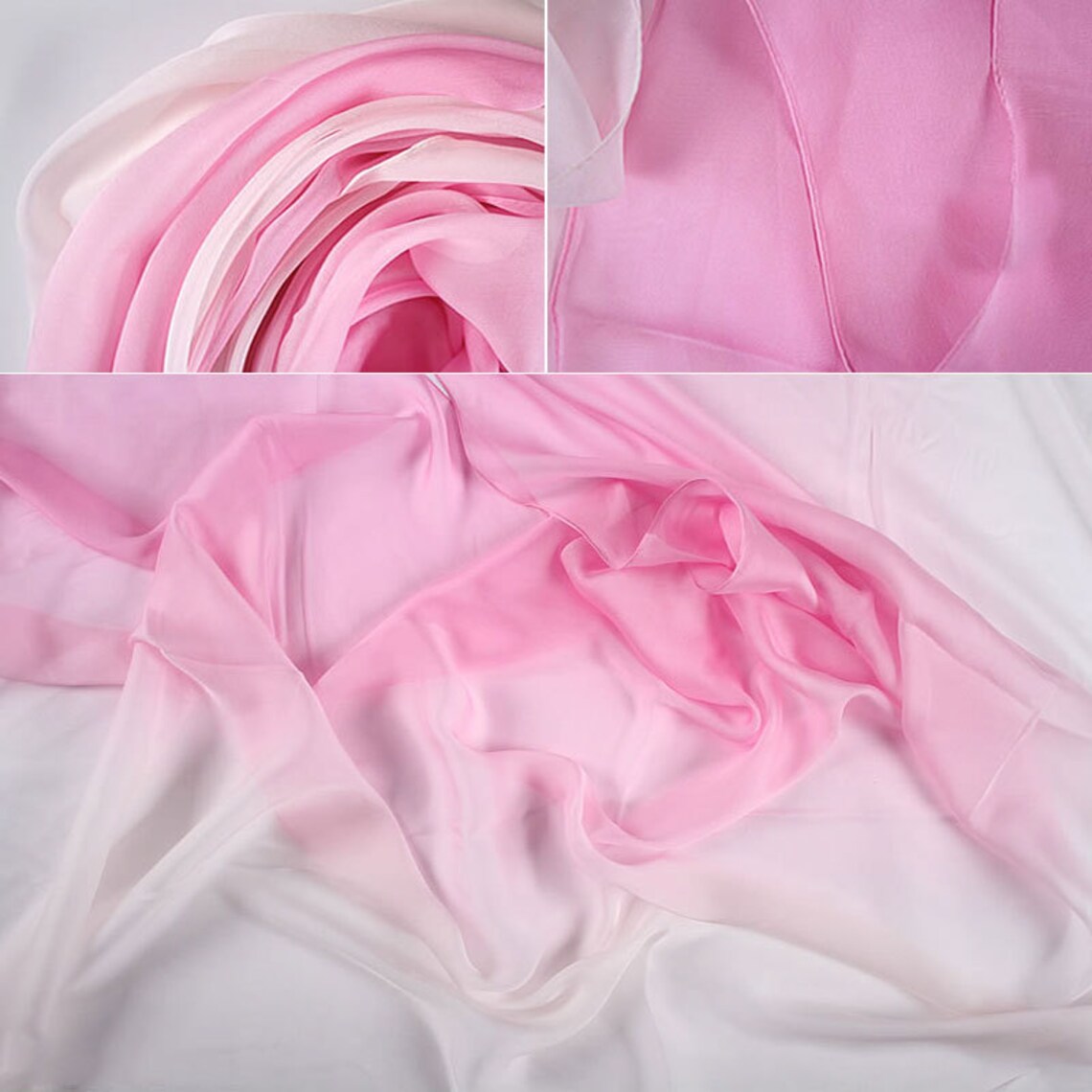 Rosa Seide Schal - Farbverlauf Farbe Schal - hellrosa bis hell rosa ...