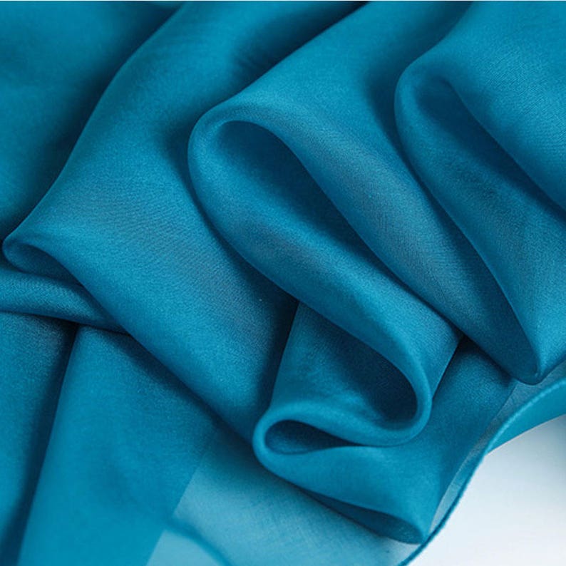 Dark Cyan Silk Scarf - Teal Mulberry Silk Chiffon Scarf - AS25 - Etsy