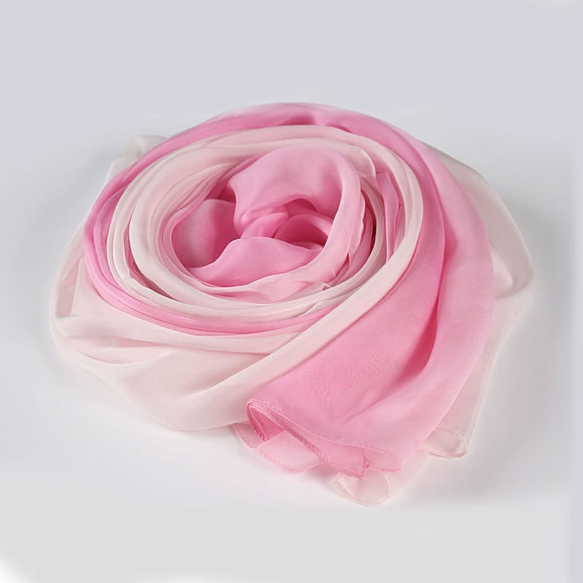 Pink Silk Scarf - Gradient Color Scarf - Light Pink to Bright Pink ...