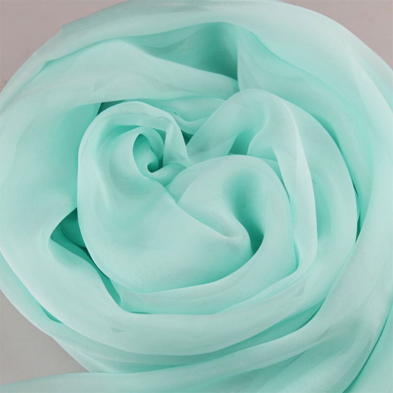 Light Cyan Silk Scarf Aquamarine Mulberry Silk Chiffon Scarf - Etsy Israel