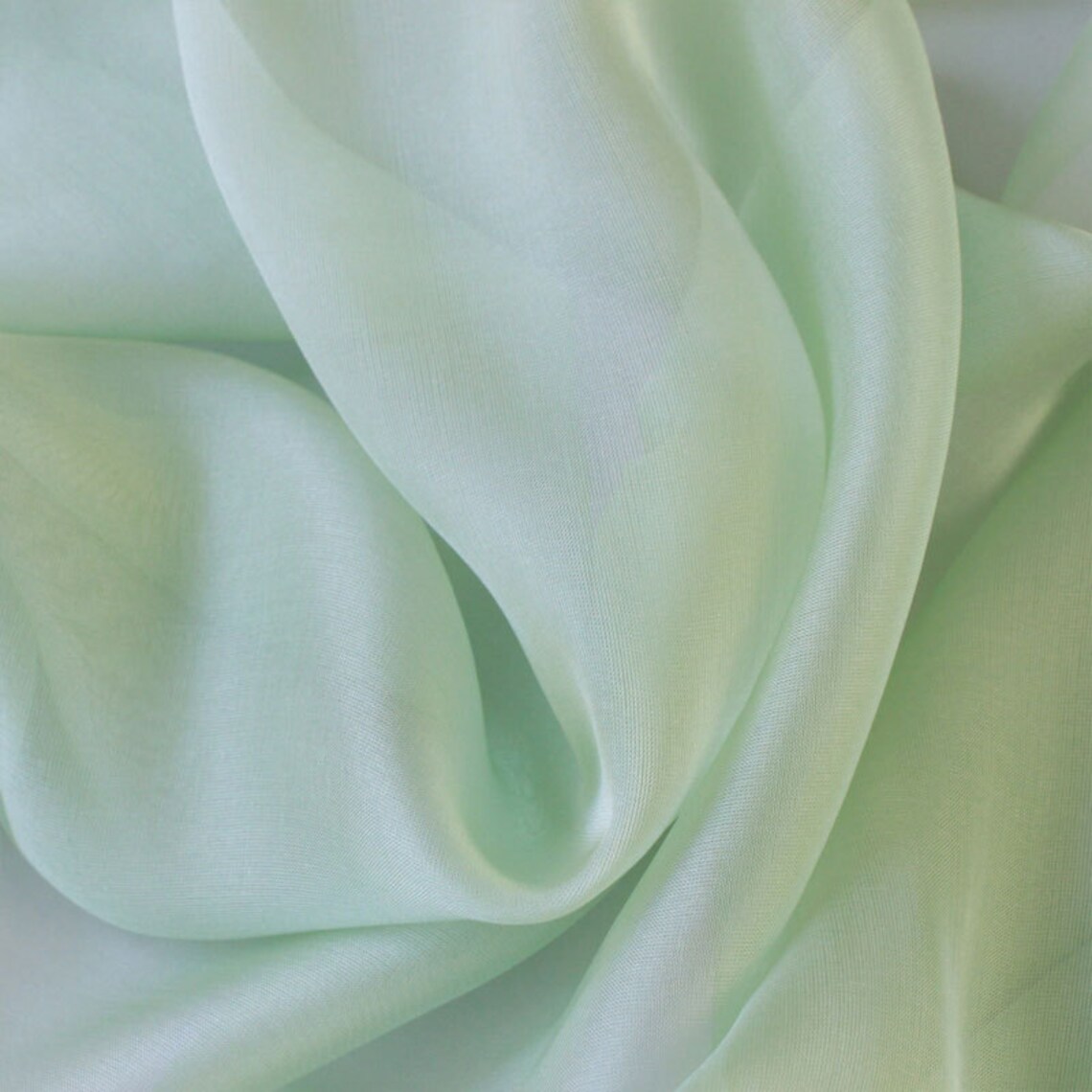 Mint Green Silk Scarf Medium Sea Green Mulberry Silk Chiffon Scarf AS21 ...
