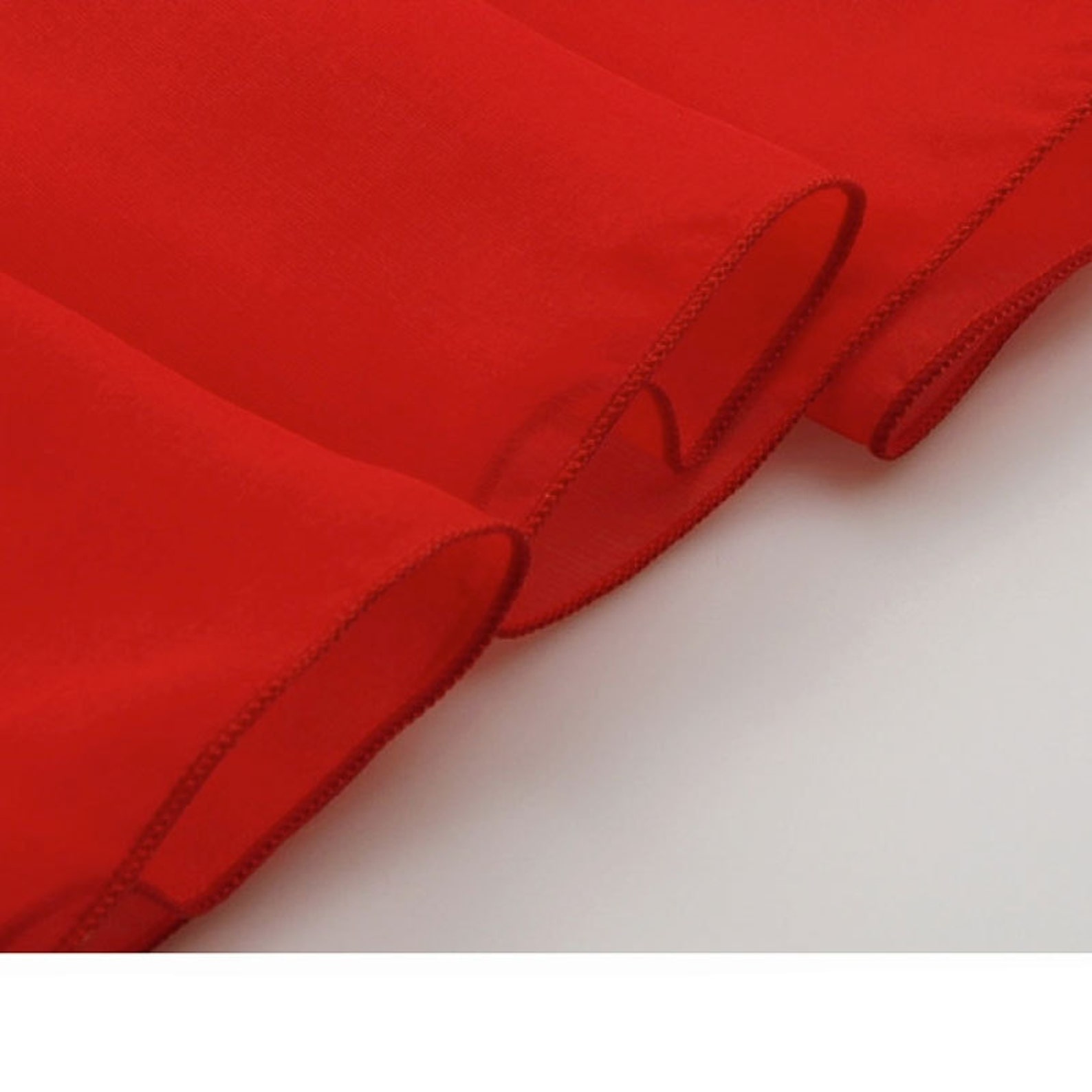 Red Silk Scarf - True Red Silk Scarf - Bright Red Silk Chiffon Scarf ...