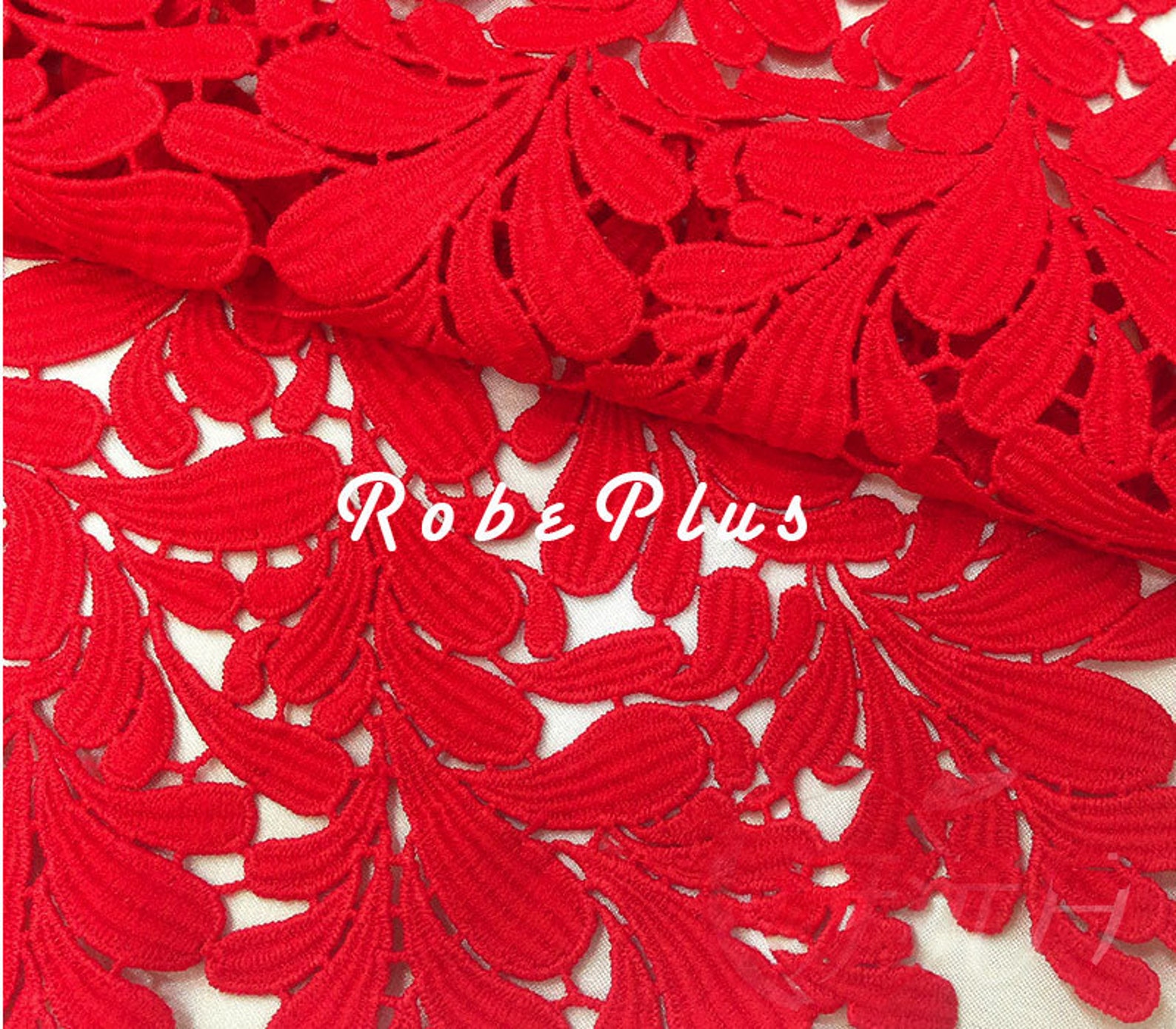 Red Lace Fabric- Floral Red Lace Fabric- Red Floral Lace Fabric- Floral ...
