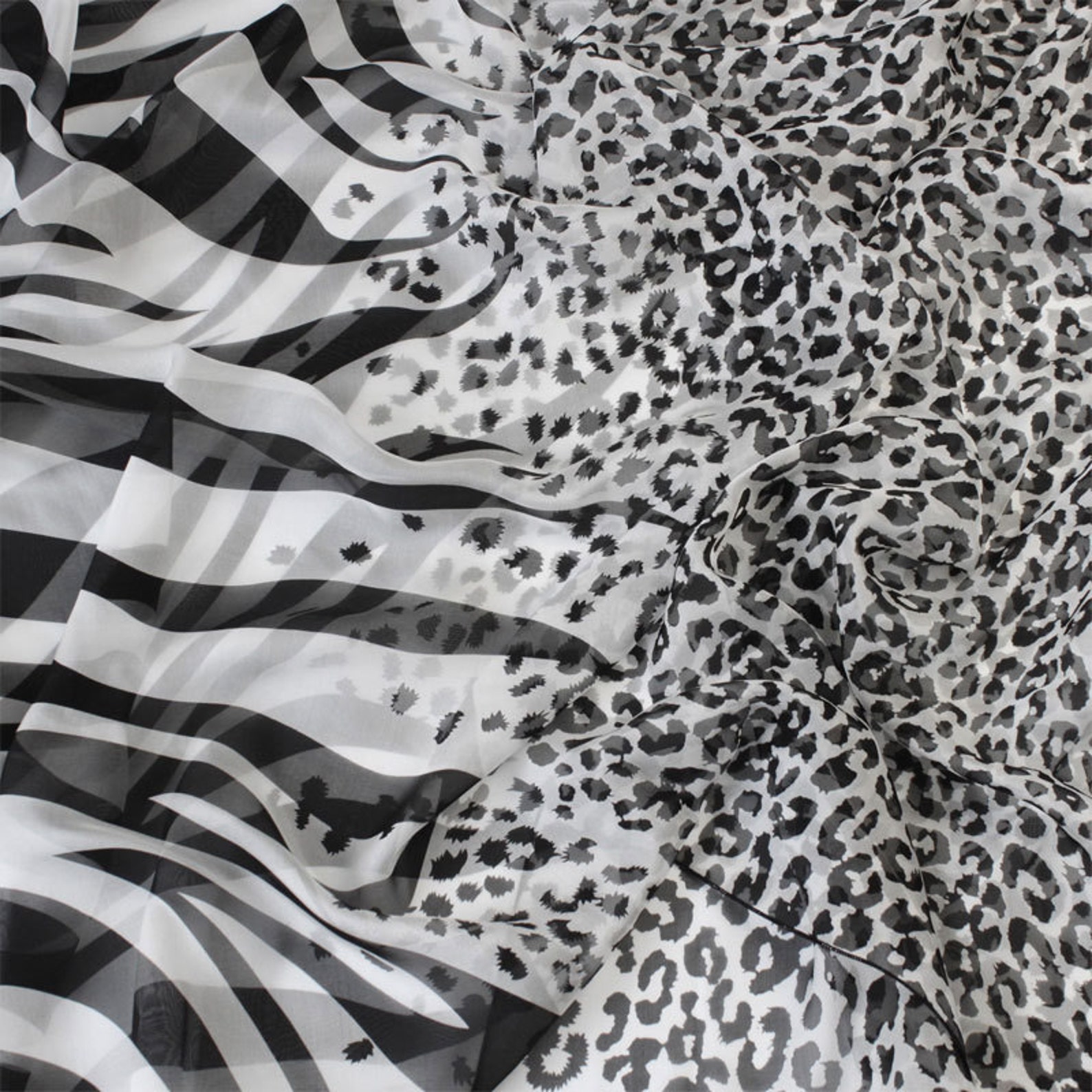 Animal Print Silk Scarf Leopard and Zebra Printed Silk Scarf - Etsy