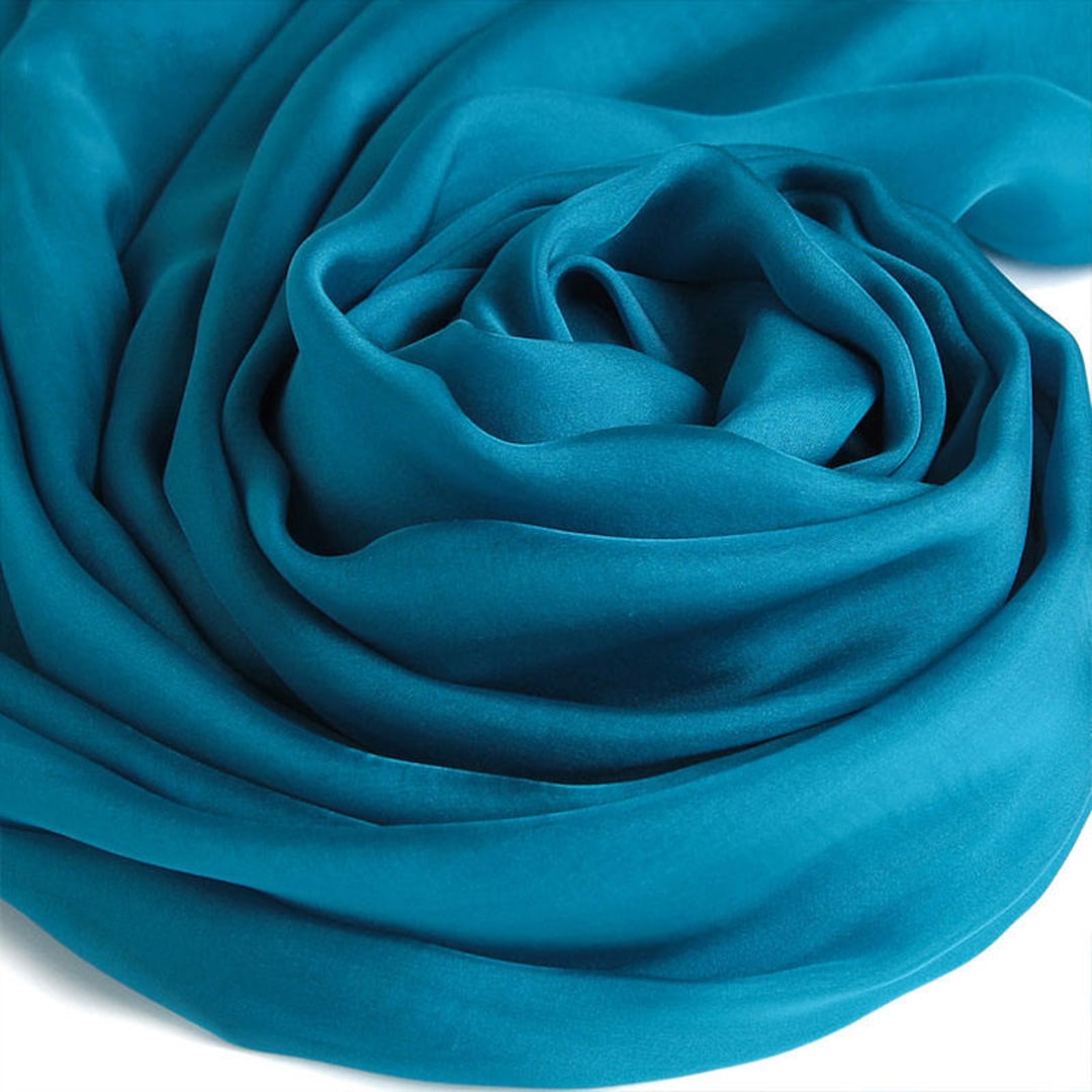 Dark Cyan Silk Scarf - Teal Mulberry Silk Chiffon Scarf - AS25 - Etsy