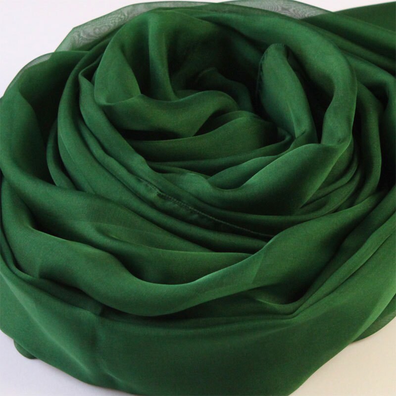 Dark Green Silk Scarf - Dark Forest Green Silk Chiffon Scarf - AS4 - Etsy