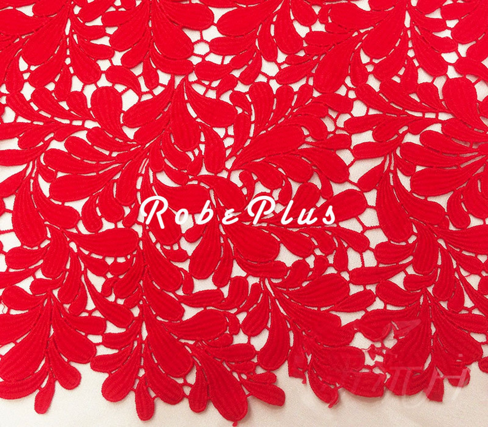 Red Lace Fabric Floral Red Lace Fabric Red Floral Lace - Etsy