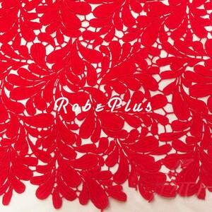 Red Lace Fabric- Floral Red Lace Fabric- Red Floral Lace Fabric- Floral ...