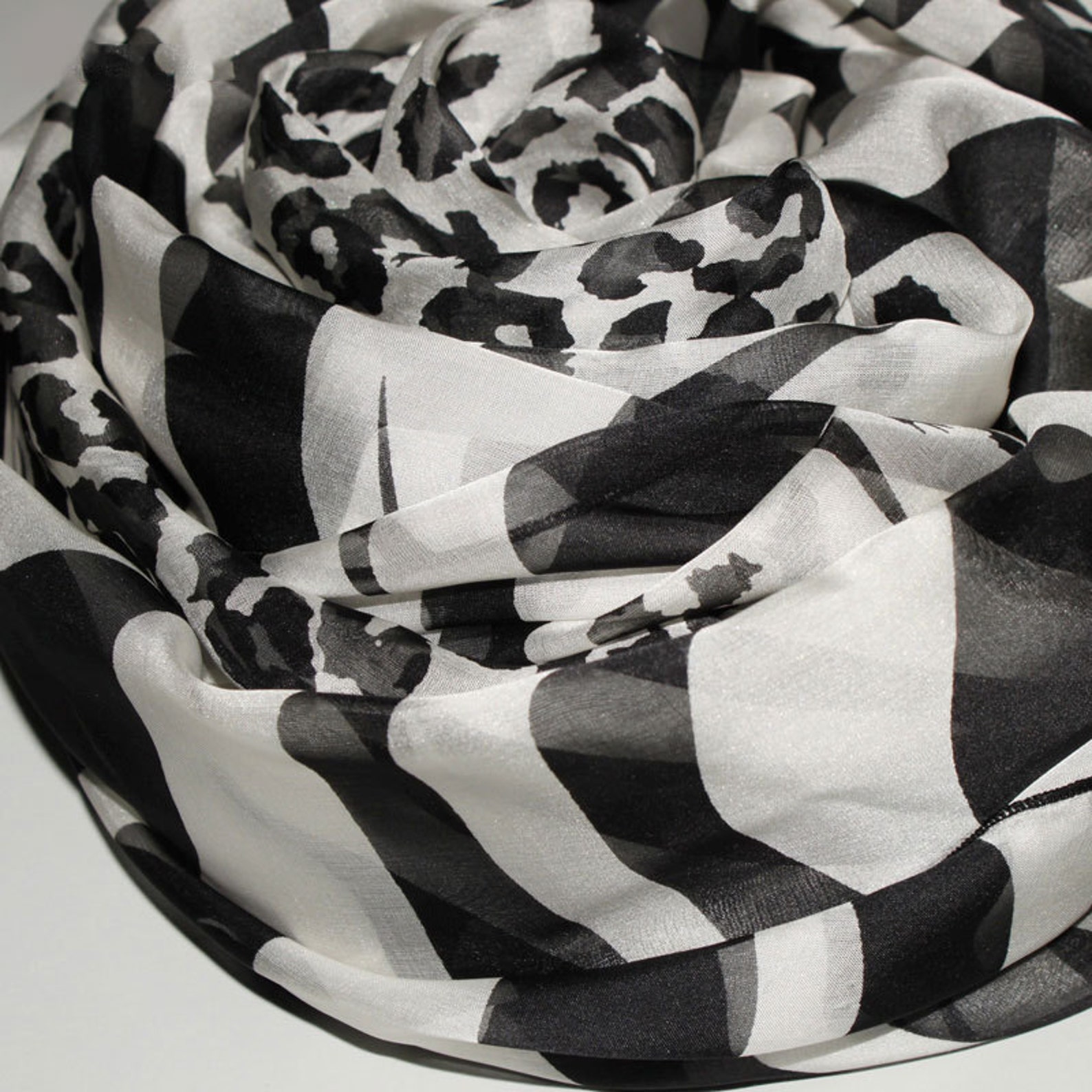 Animal Print Silk Scarf Leopard and Zebra Printed Silk Scarf - Etsy