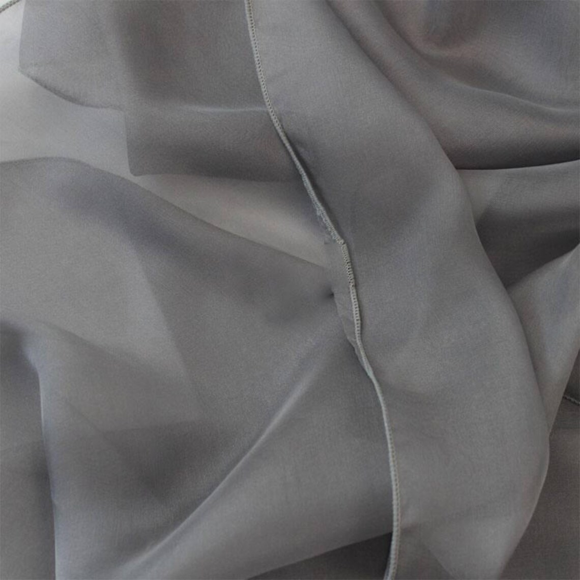 Dark Gray Silk Scarf - Dark Grey Mulberry Silk Chiffon Scarf - Gray ...