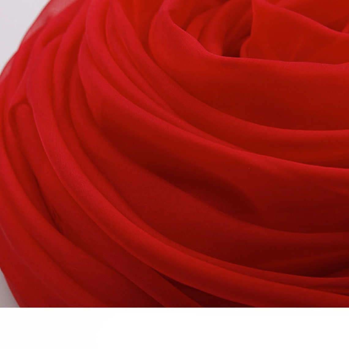 Red Silk Scarf - True Red Silk Scarf - Bright Red Silk Chiffon Scarf ...