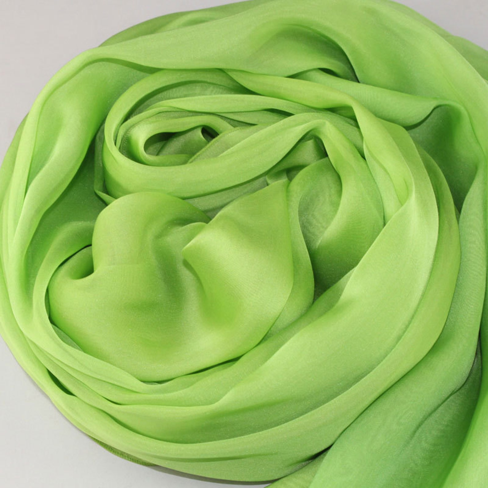 Lime Green Silk Scarf - Chartreuse Mulberry Silk Chiffon Scarf - AS7 - Etsy