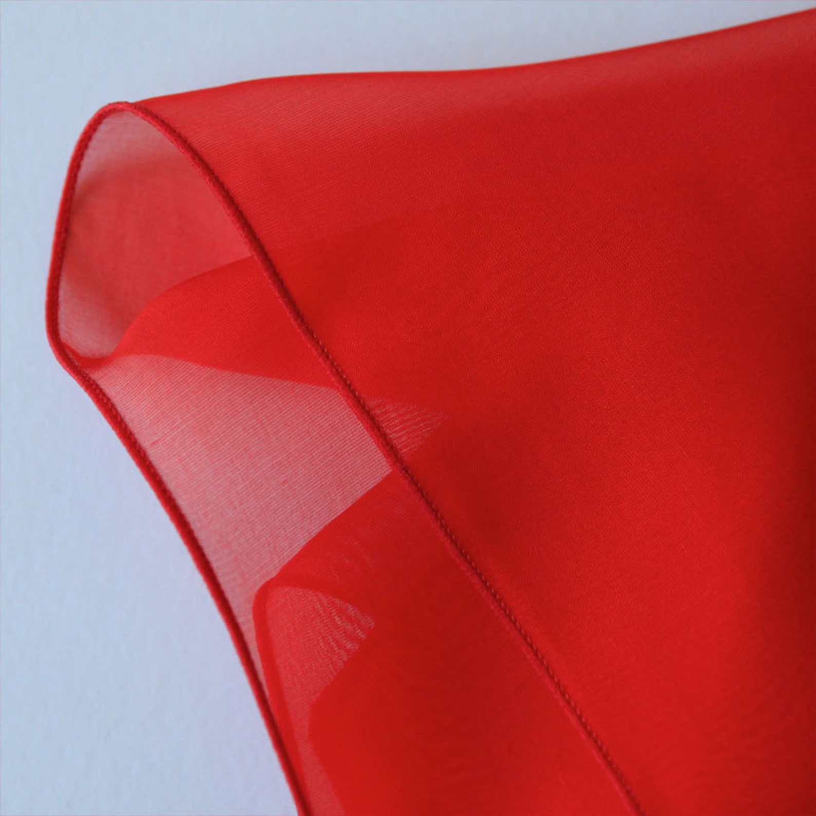 True Red Silk Scarf - Bright Red Silk Chiffon Scarf - AS6 - Etsy
