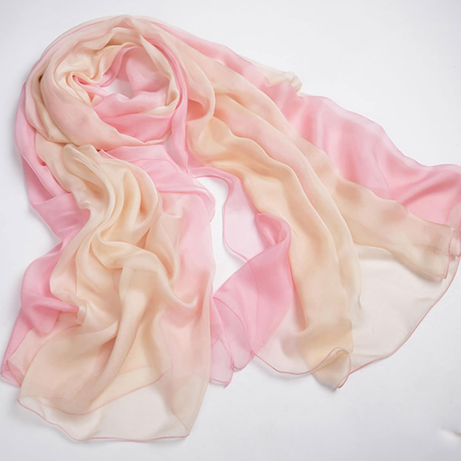 Pink Silk Scarf - Gradient Color Scarf - Light Pink Gradient Scarf ...