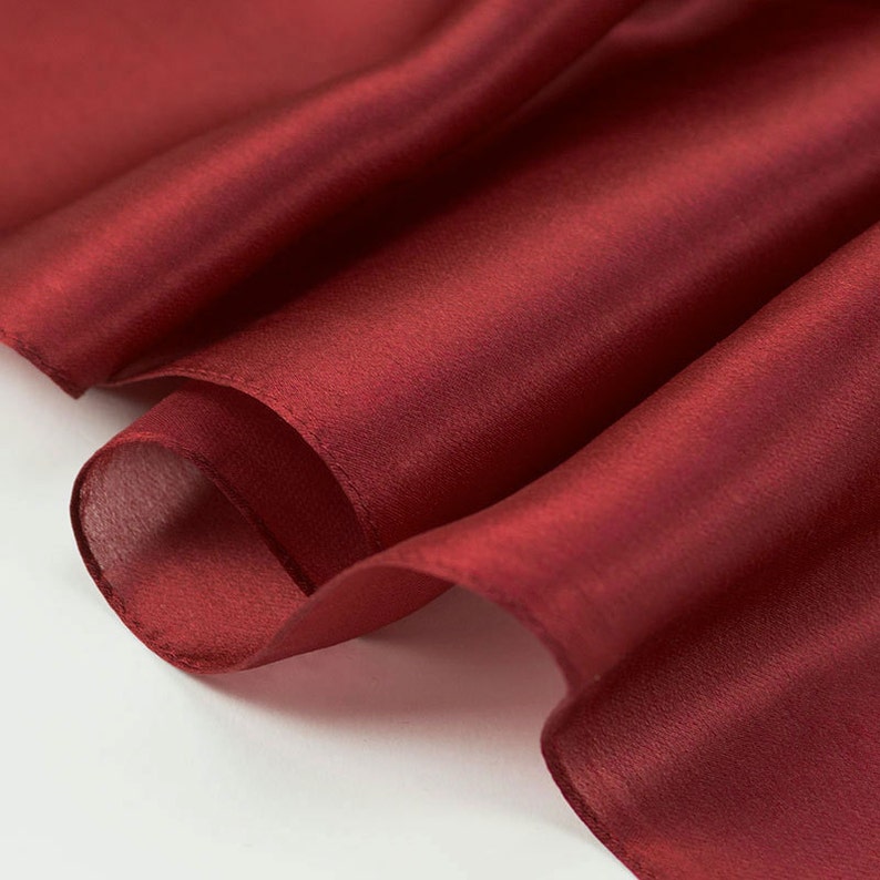 Burgundy Red Silk Scarf Wine Red Silk Scarf Ruby Red Silk | Etsy