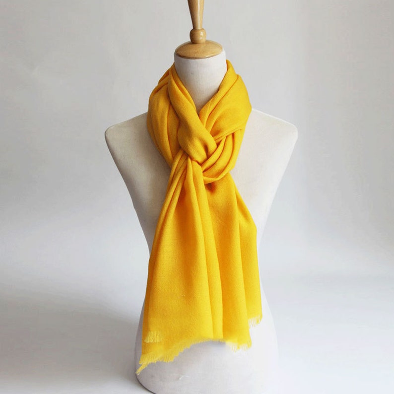 Large Yellow Wool Blend Scarf Yellow Premium Wool Scarf - Etsy