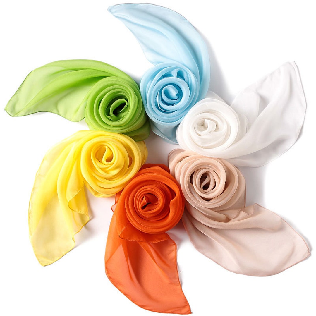 Solid Color Mulberry Silk Handkerchief- Red Silk Handkerchief -green ...