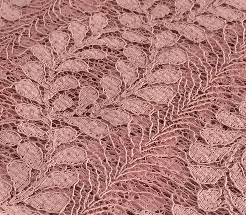 Dusty Rose Pink Lace Fabric Floral Lace Fabric Corded | Etsy