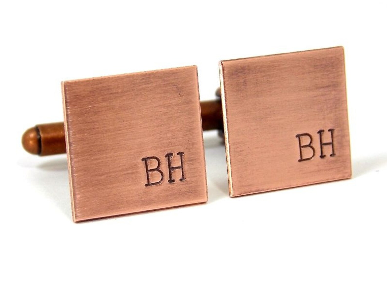 Personalized Copper Cuff Links Set of 2 handstamped mens | Etsy