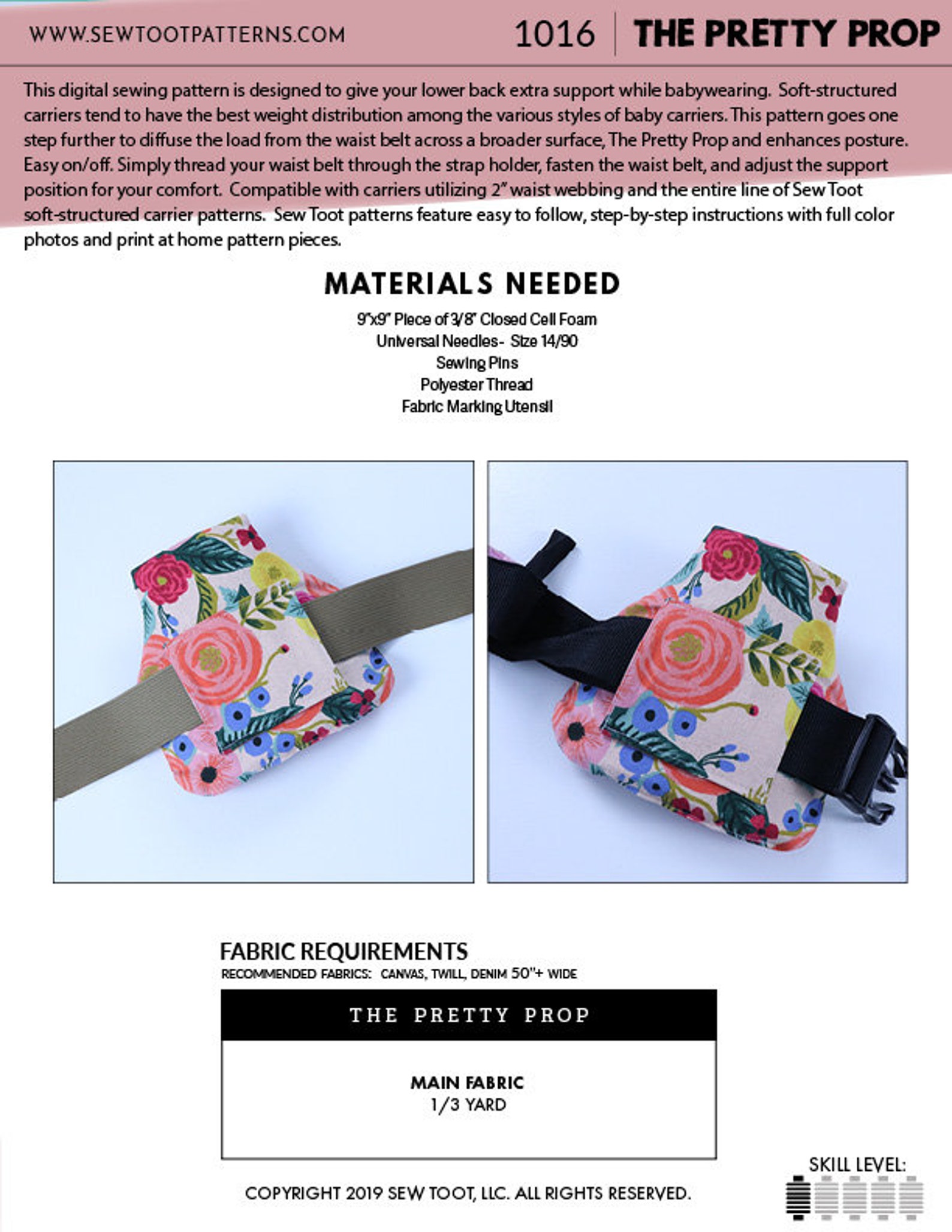 Lumbar Support Pattern - the Pretty Prop by Sew Toot - PDF Sewing ...