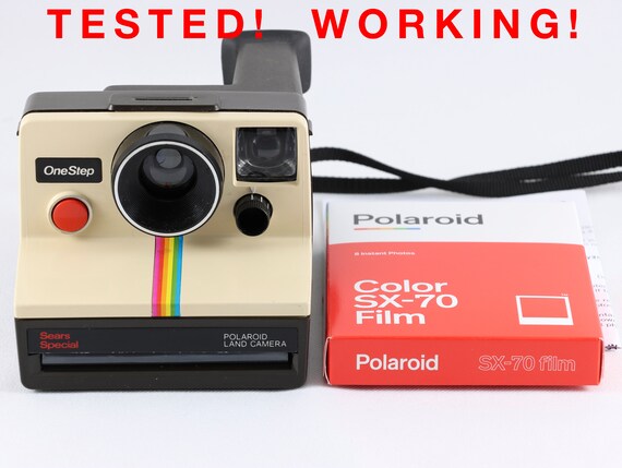 Vintage Polaroid Onestep SX-70 White Rainbow Stripe Sears | Etsy