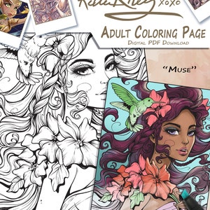 Muse - Adult Coloring Page - Etsy