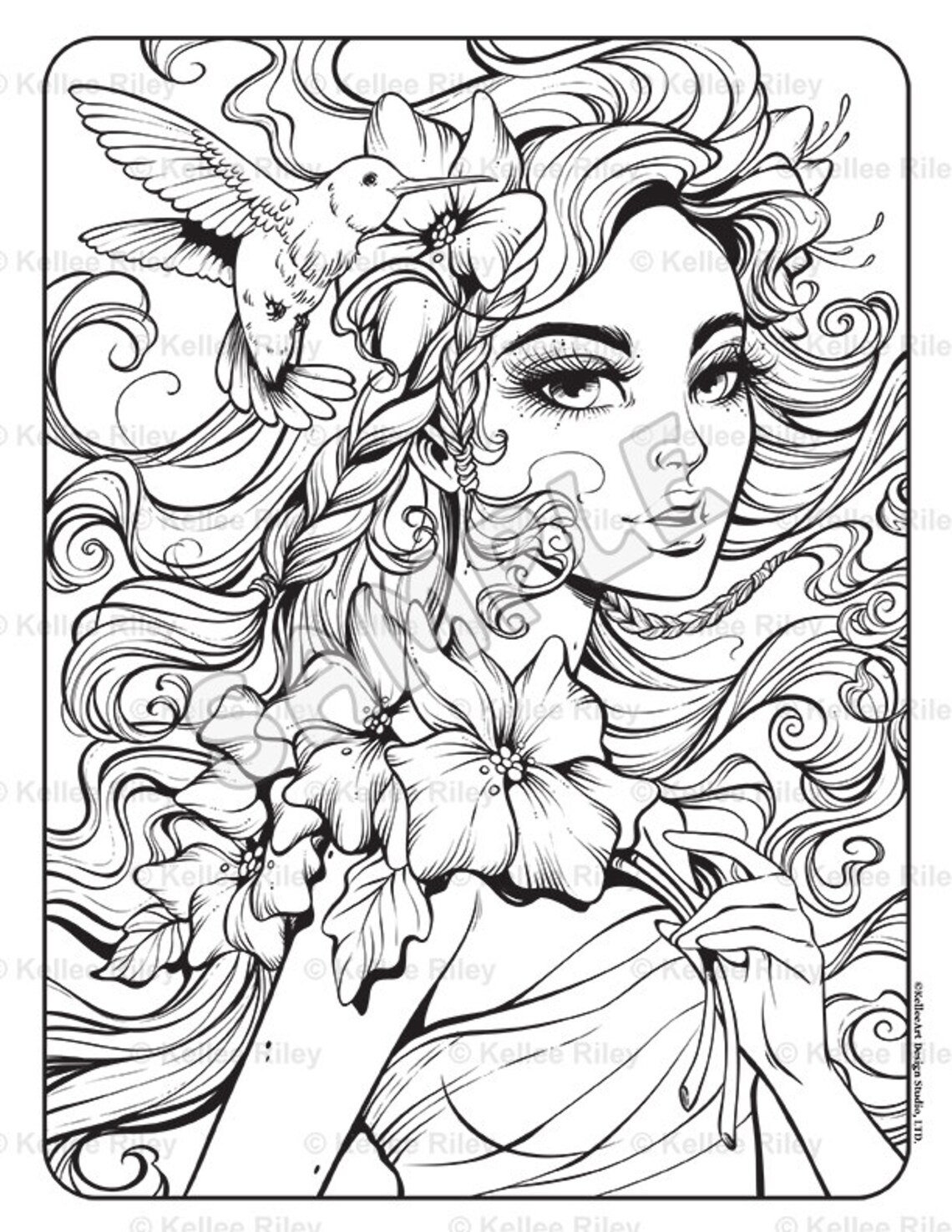 Muse Adult Coloring Page | Etsy