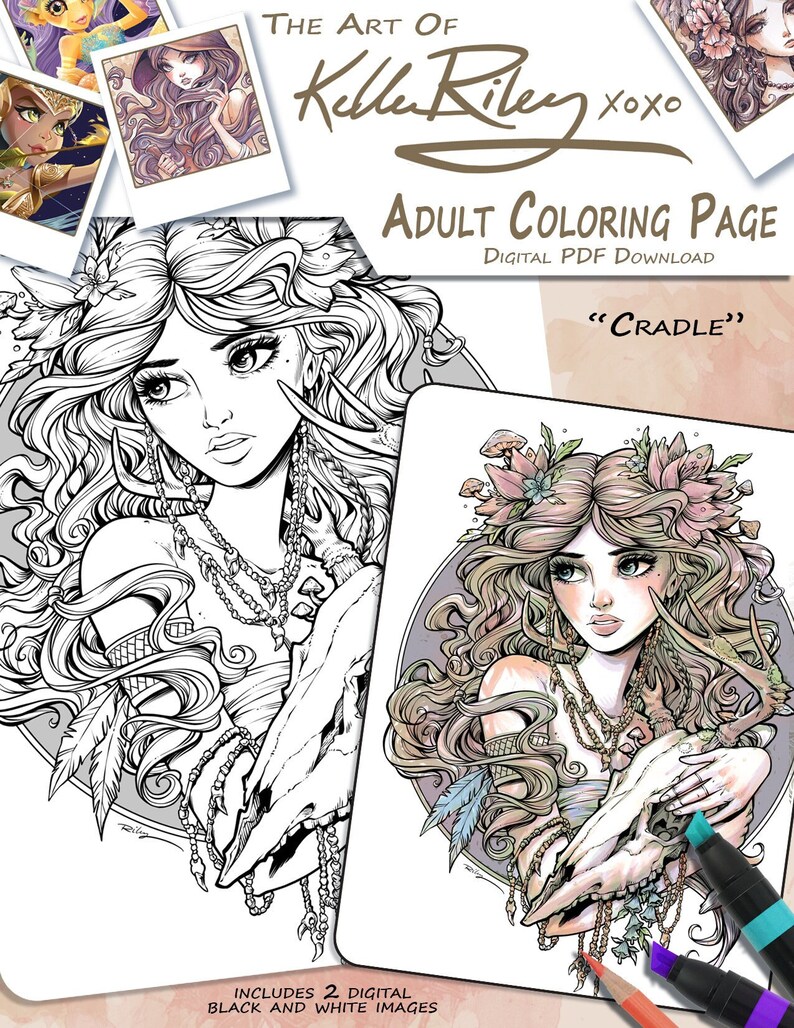 Cradle Adult Coloring Page - Etsy