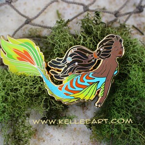 Island Mermaid Hard Enamel Pin - Etsy