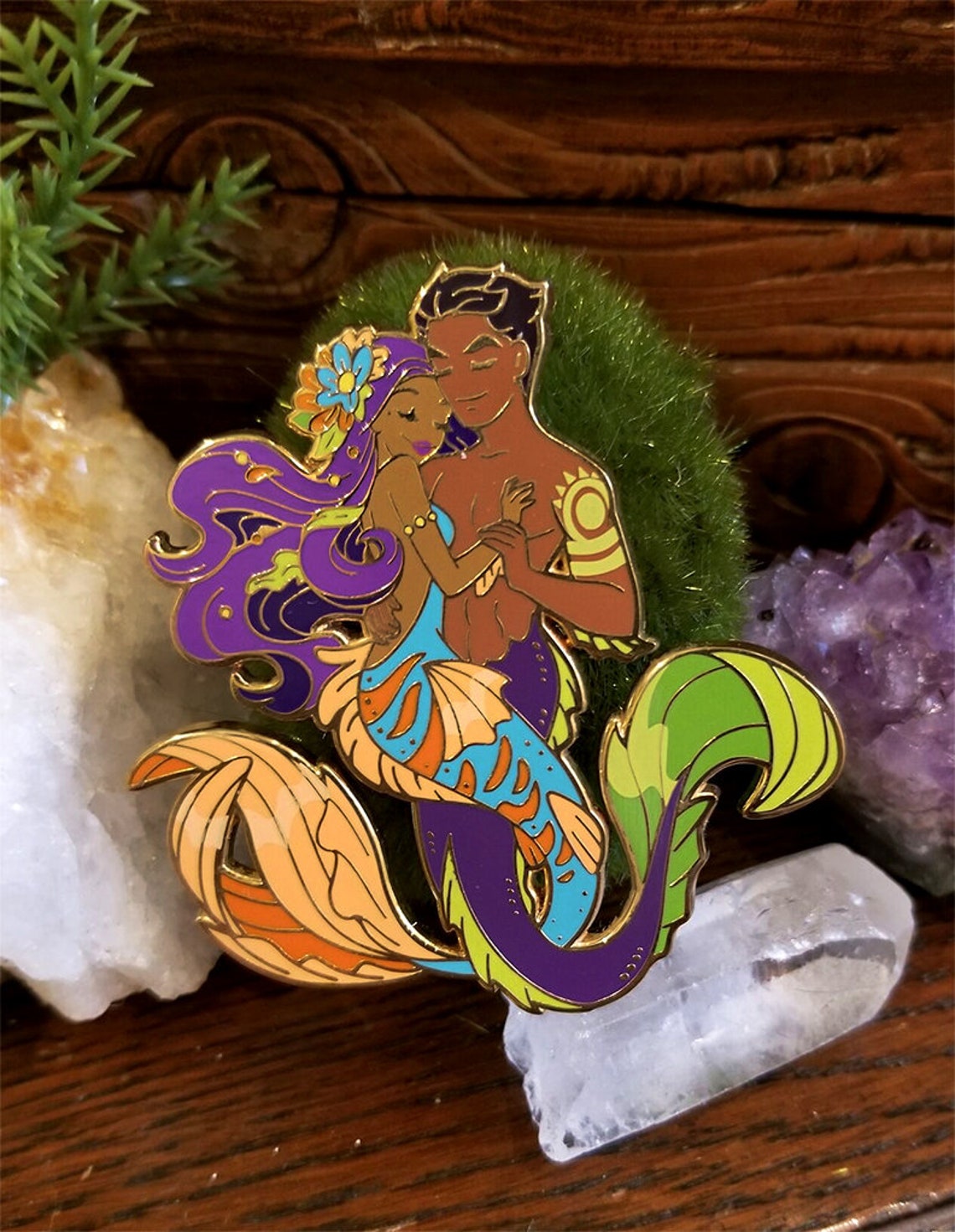 Mermaid/merman Hard Enamel Pin - Etsy