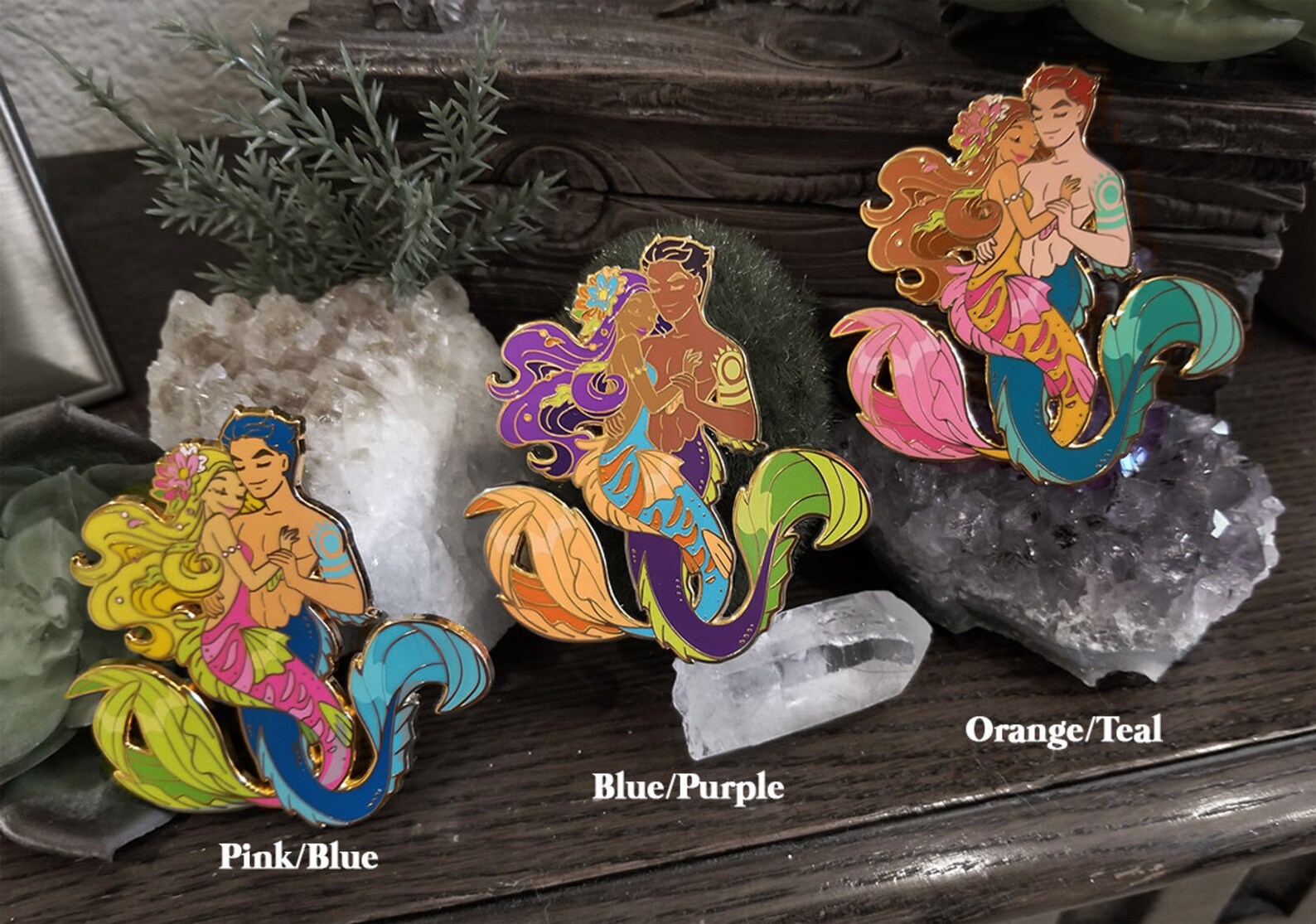 Mermaid/merman Hard Enamel Pin - Etsy