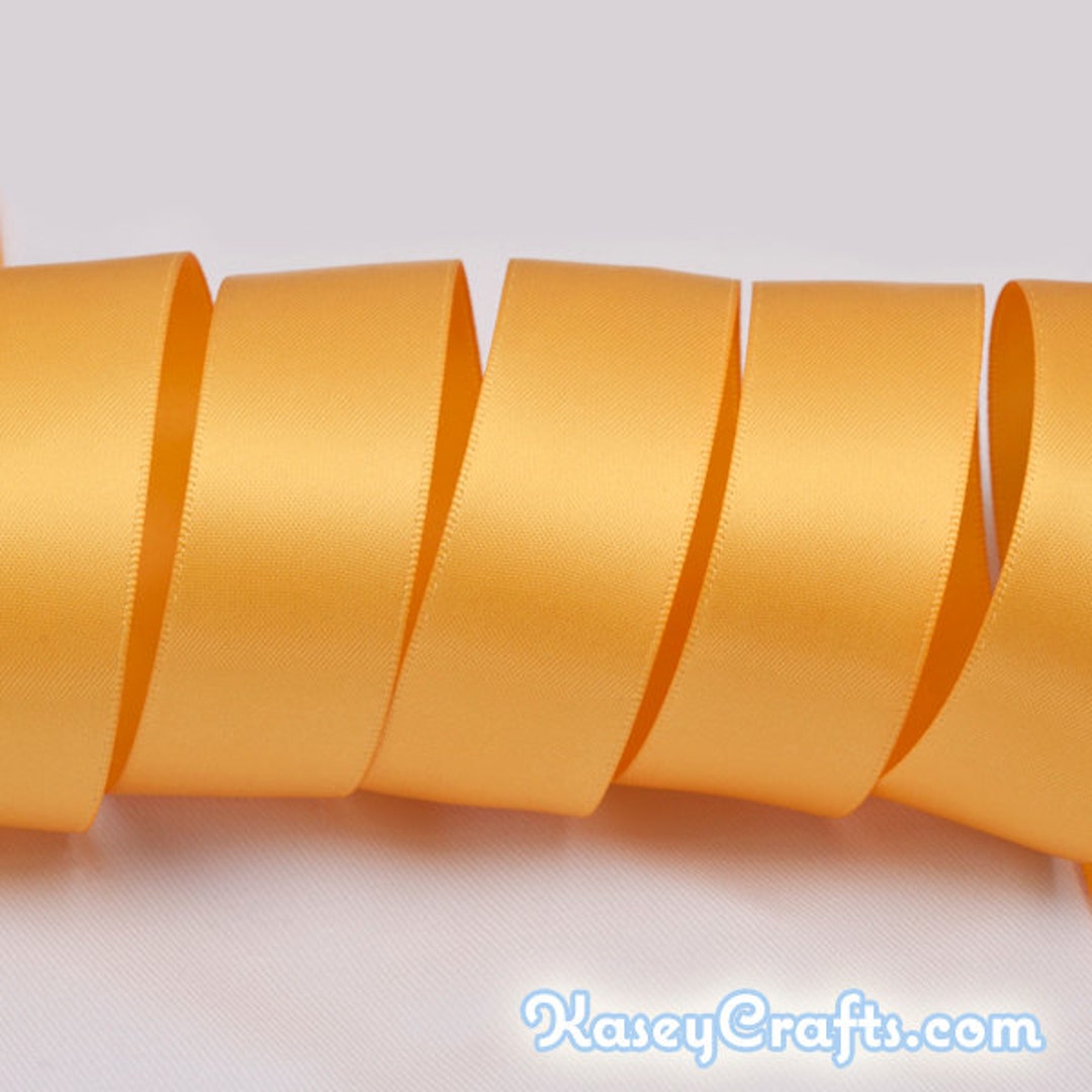 Gold Ribbon, Double Faced Satin Ribbon, Widths Available: 1 1/2", 1", 6 ...
