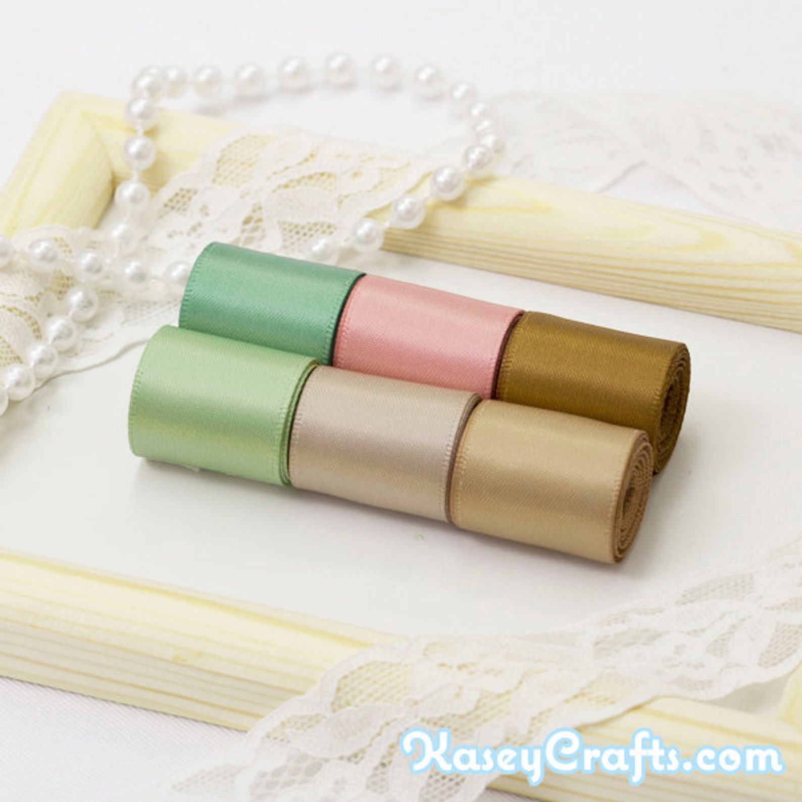 Rustic Vintage Theme Ribbon Set, 6 PCS Double Faced Satin Ribbons ...