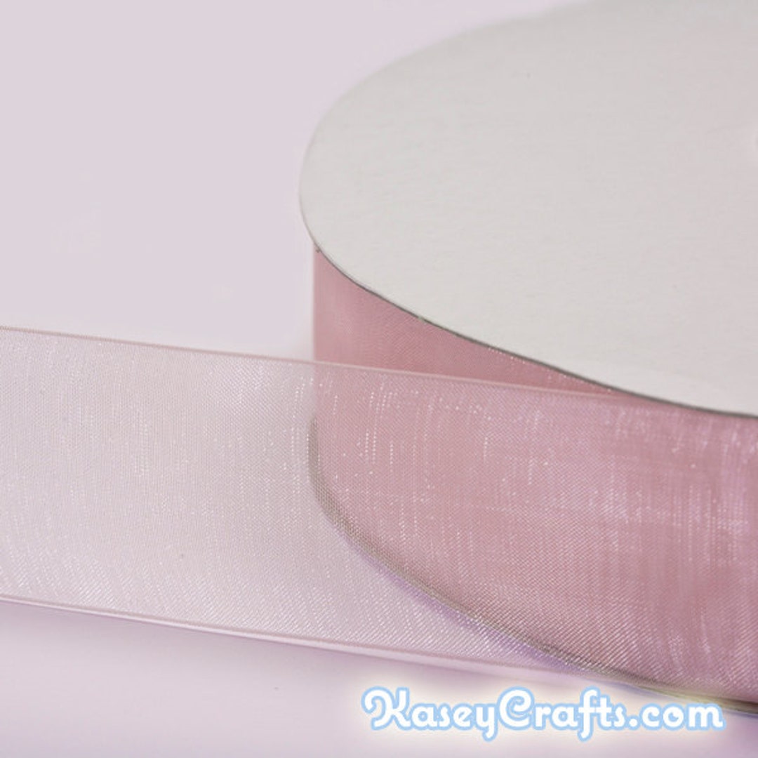 Light Pink Organza Ribbon, Organza Sheer Ribbon, Widths Available: 1 1/ ...