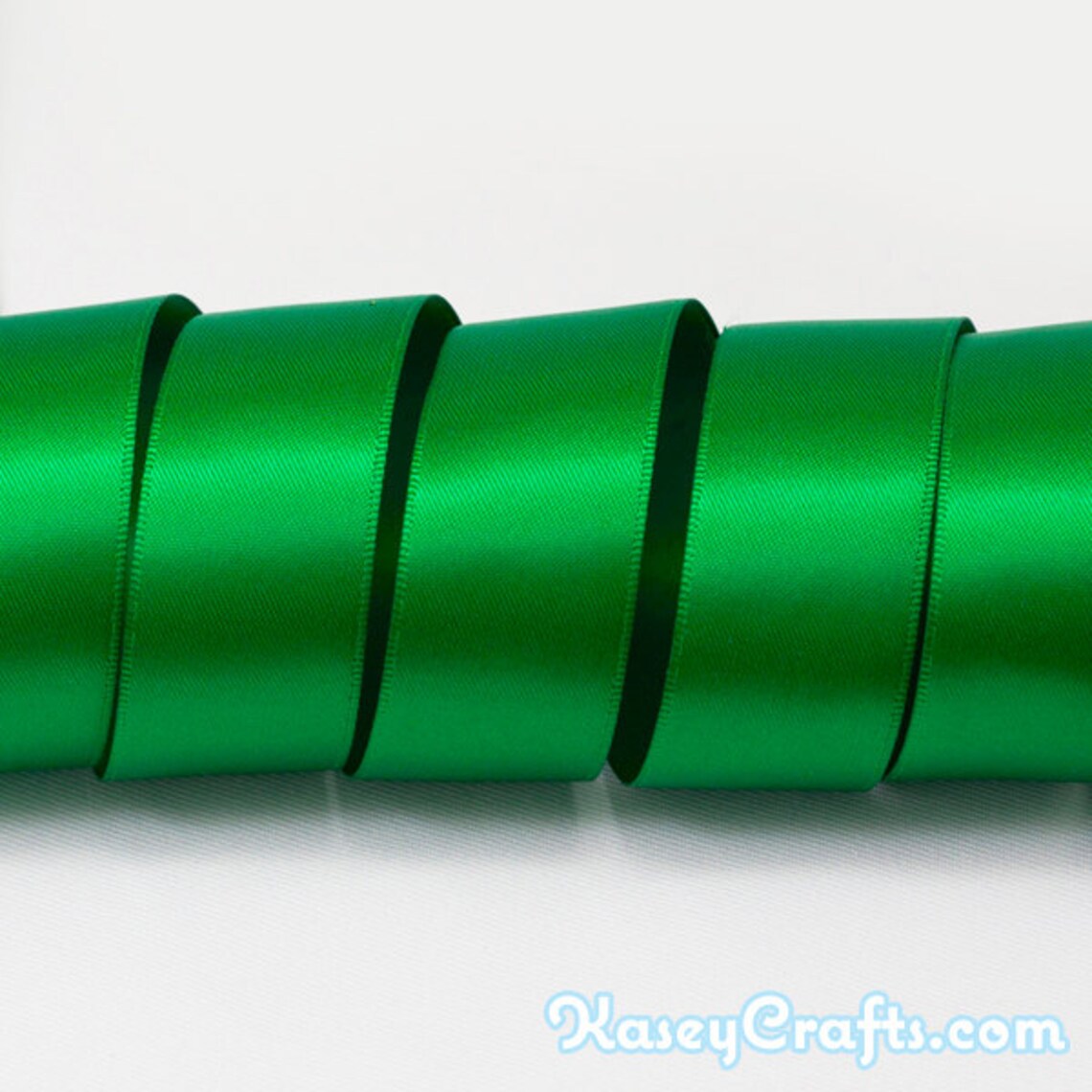Emerald Green Ribbon, Double Faced Satin Ribbon, Widths Available: 1 1/ ...