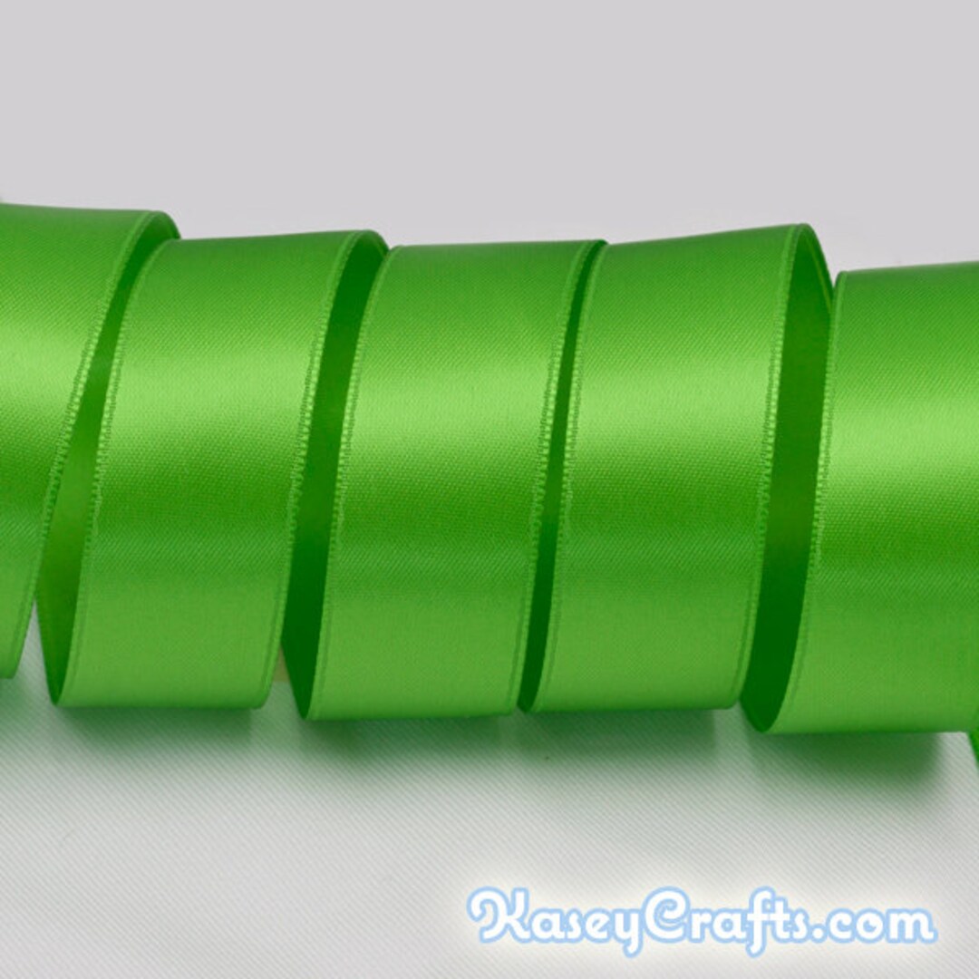 Apple Green Ribbon, Double Faced Satin Ribbon, Widths Available: 1 1/2 ...
