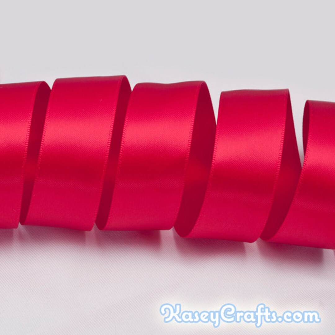 Red Ribbon, Double Faced Satin Ribbon, Widths Available: 1 1/2", 1", 6/ ...