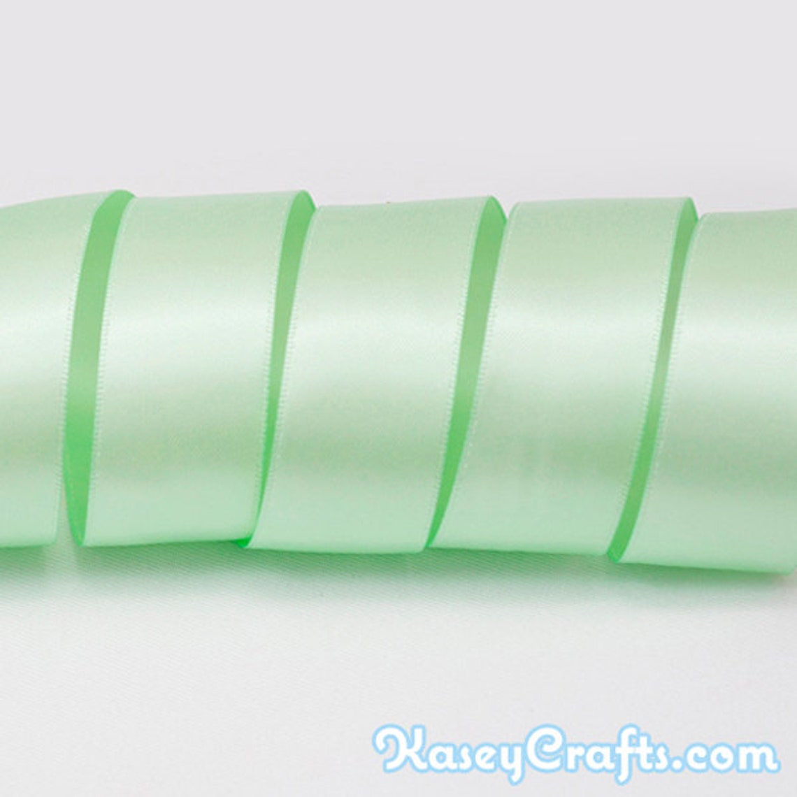 Pastel Green Ribbon, Double Faced Satin Ribbon, Widths Available: 1 1/2 ...