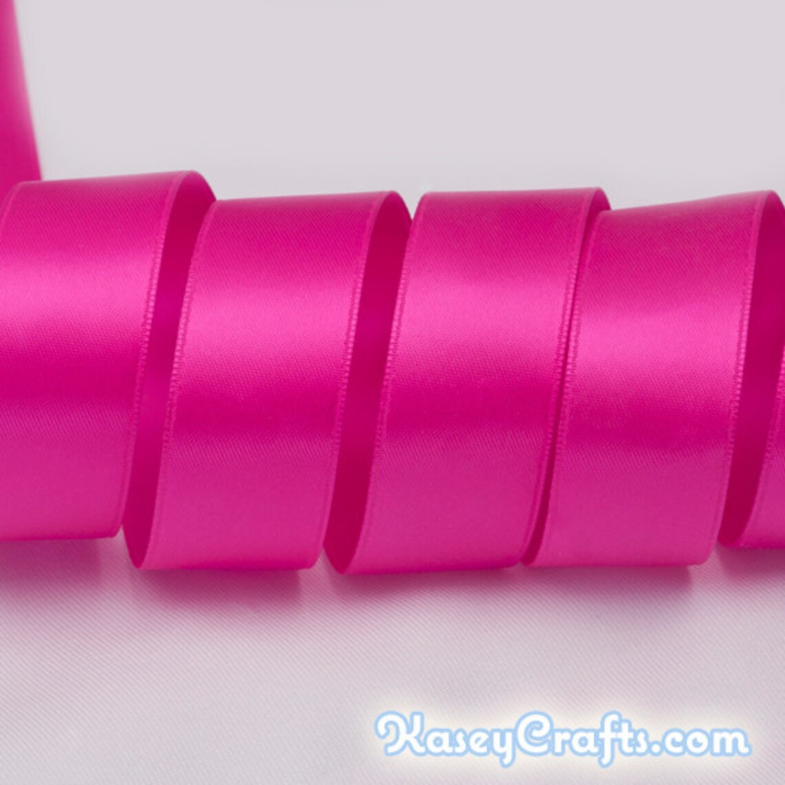 Shocking Pink Ribbon, Double Faced Satin Ribbon, Widths Available: 1 1/ ...